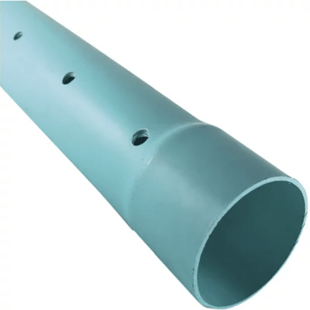 4" X 10' 2729 3 HOLE PERFERATED GREEN SEWER PIPE — American Copper & Brass