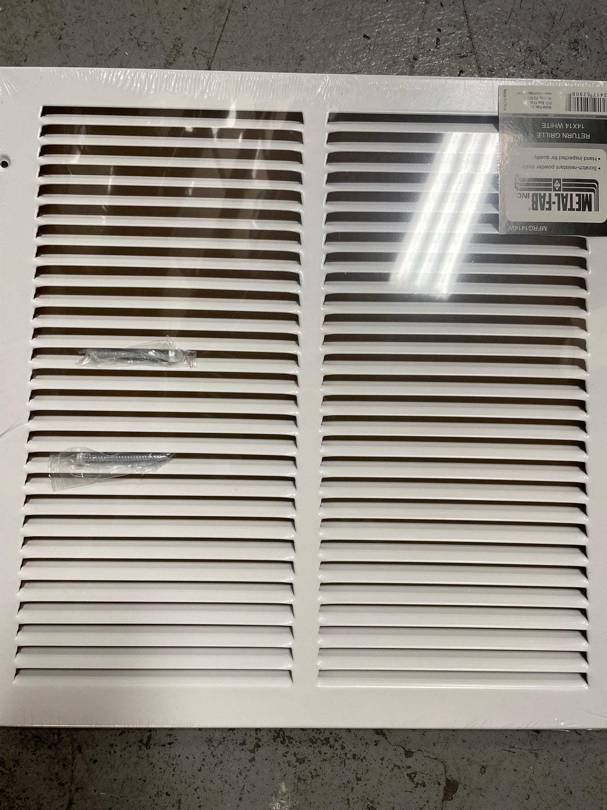 MFFR414W METAL-FAB White Stamped Floor Register, 4" X 14" — American ...