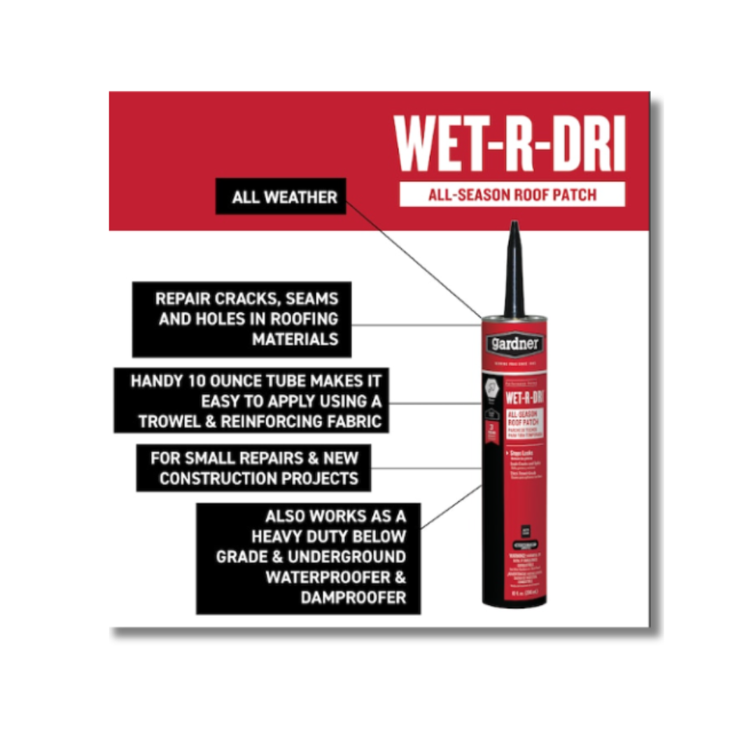 Gardner® Wet-R-Dri (Tube) All Weather Plastic Roof Cement — American ...