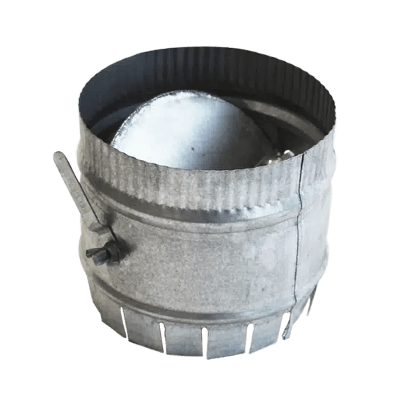 8" Crimped Starting Collar With Damper (6" Long) — American Copper & Brass