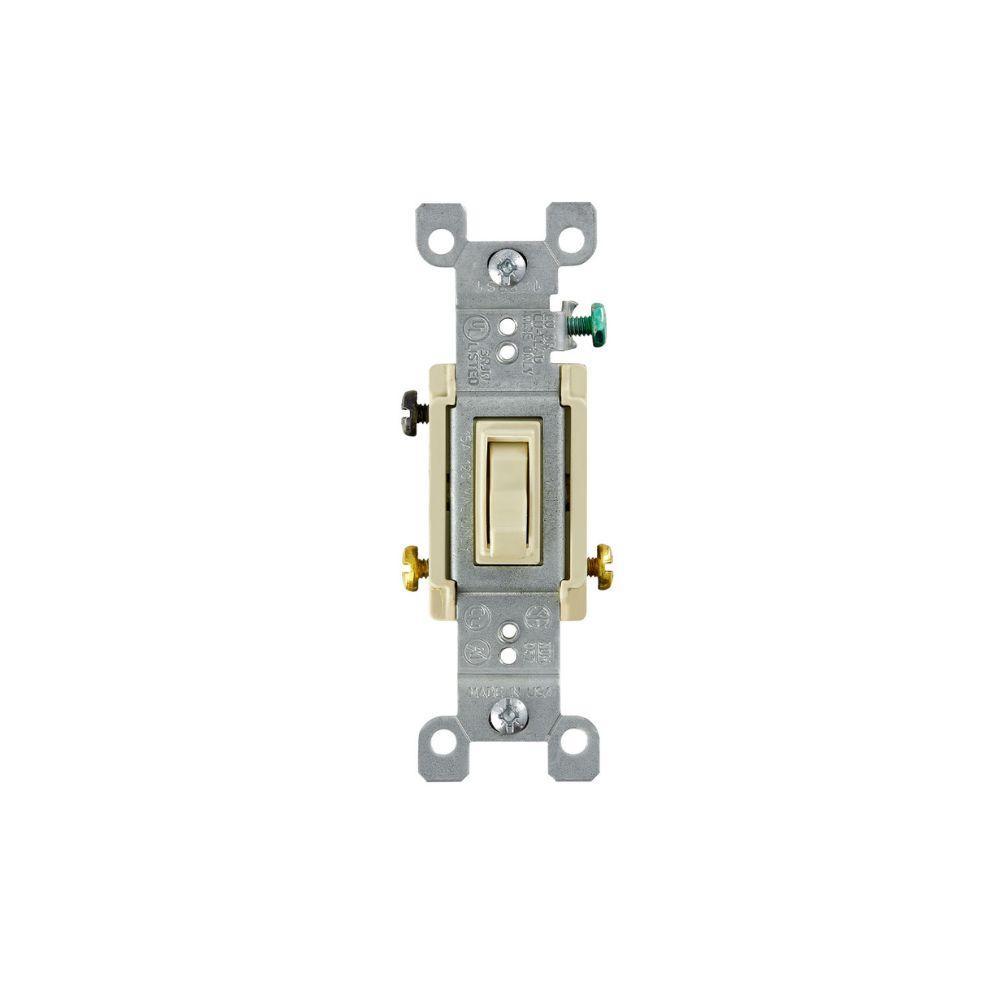 1453-2I Leviton 15 Amp, 120 Volt, Toggle Framed 3-Way AC Quiet Switch ...