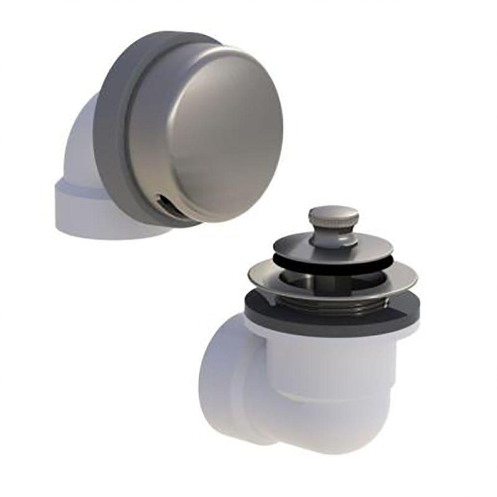 PVC PUSH PULL BRUSHED NICKEL TUB STOP — American Copper & Brass