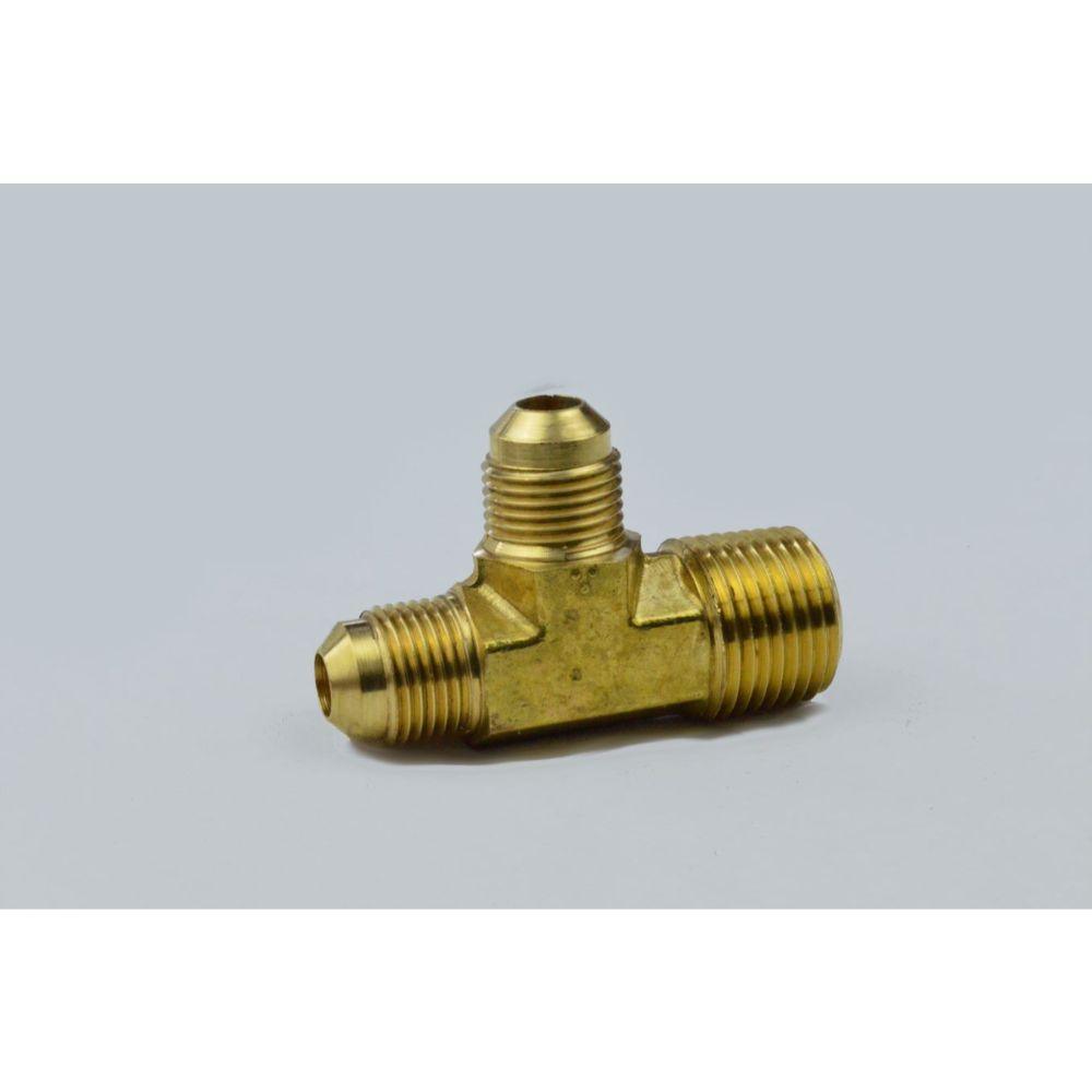 T3-888 United Brass 1/2" OD Flare X 1/2" MIP X 1/2" OD Flare Brass Tee ...