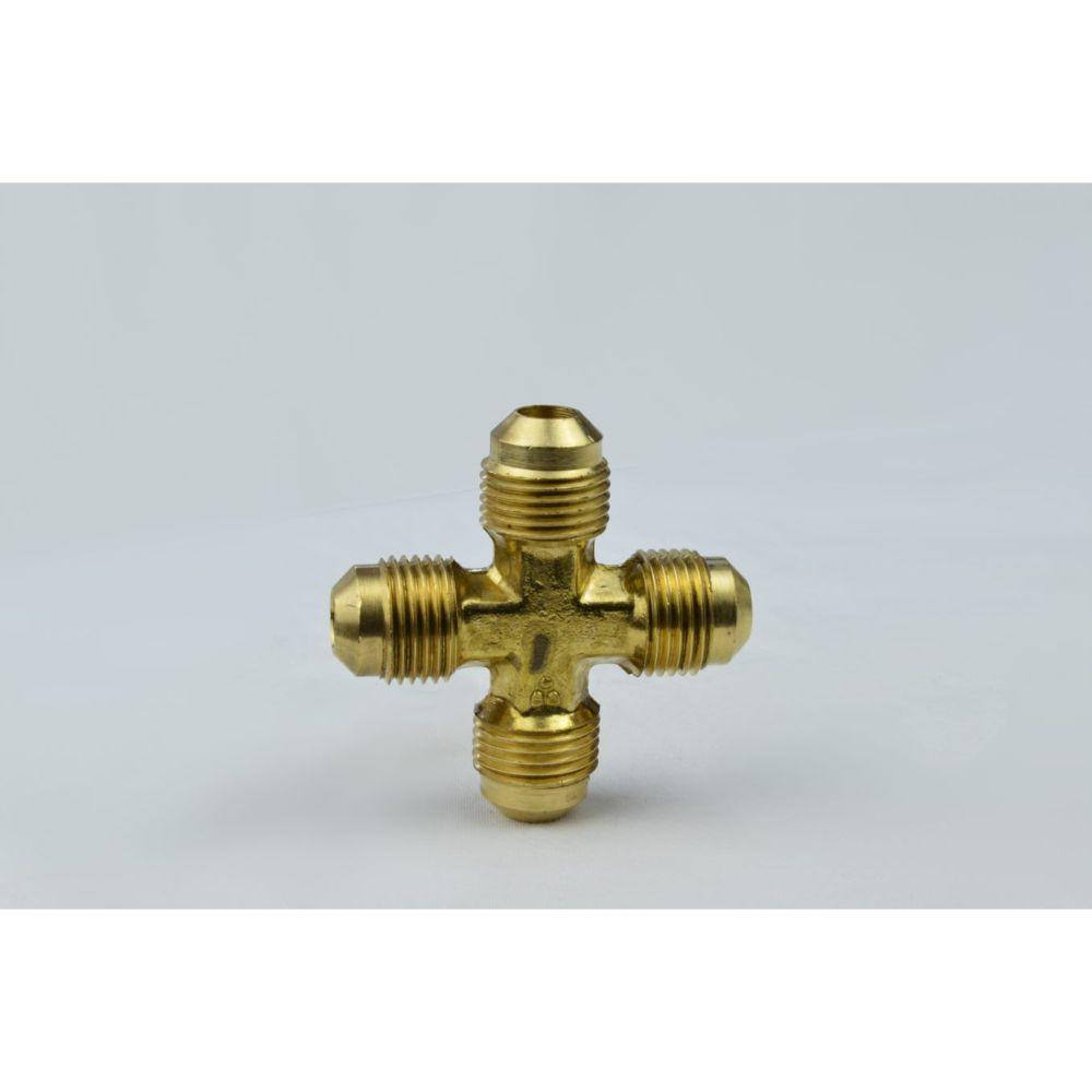 C1-6 United Brass 3/8" OD Brass Flare Cross — American Copper & Brass