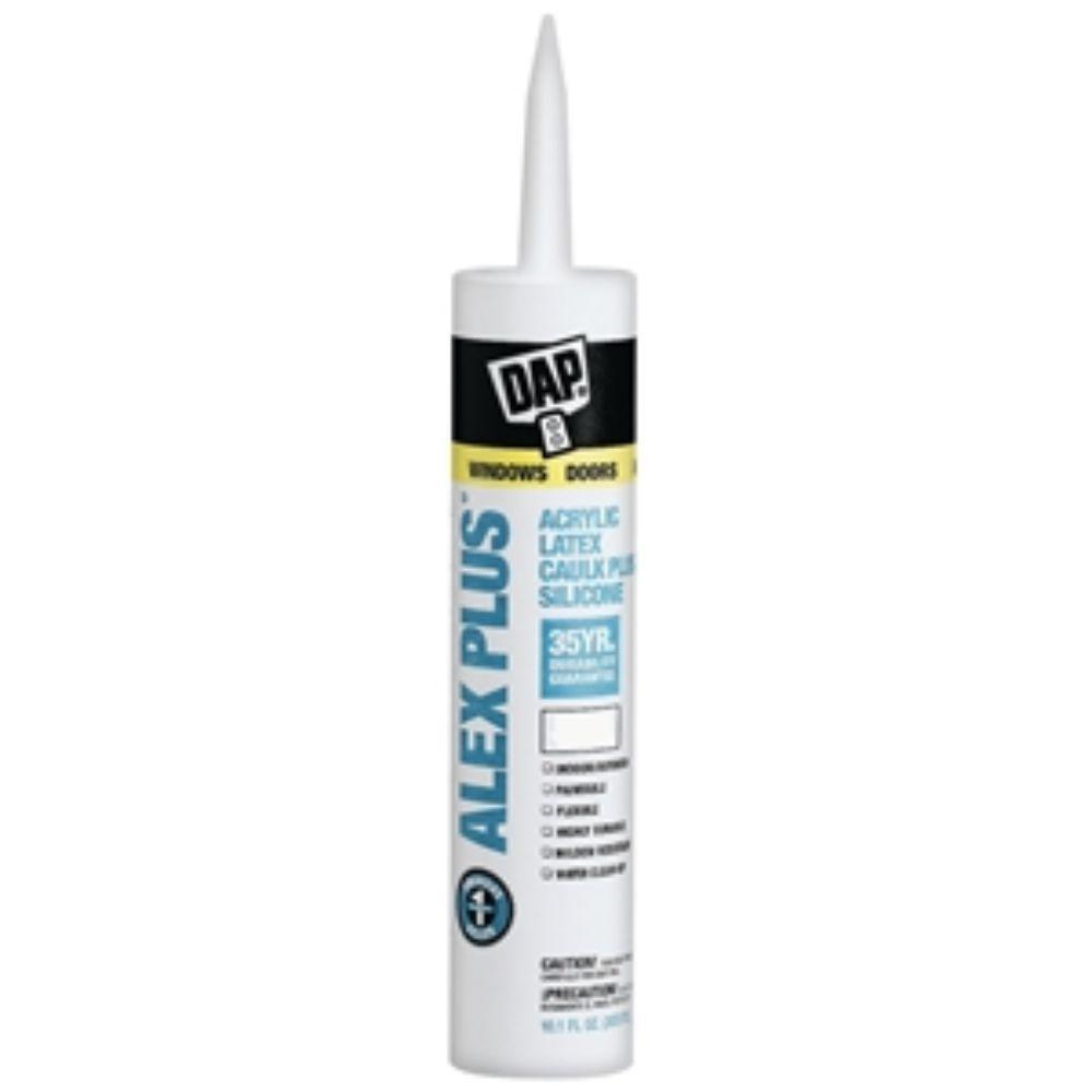 DAP ALEX PLUS ACRYLIC LATEX CAULK WITH SILICONE 10.1 FL OZ-CLEAR ...